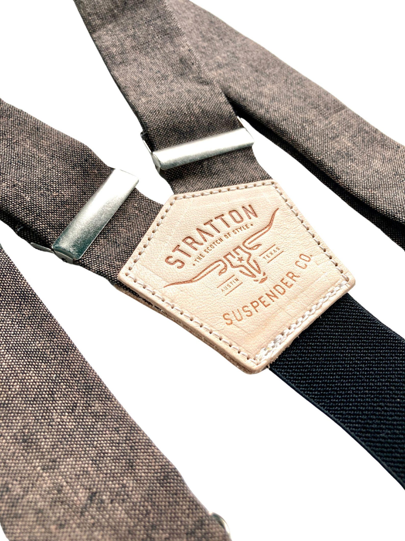 Espresso Brown Linen Suspenders – Rustic Button-on Wedding Braces for ...
