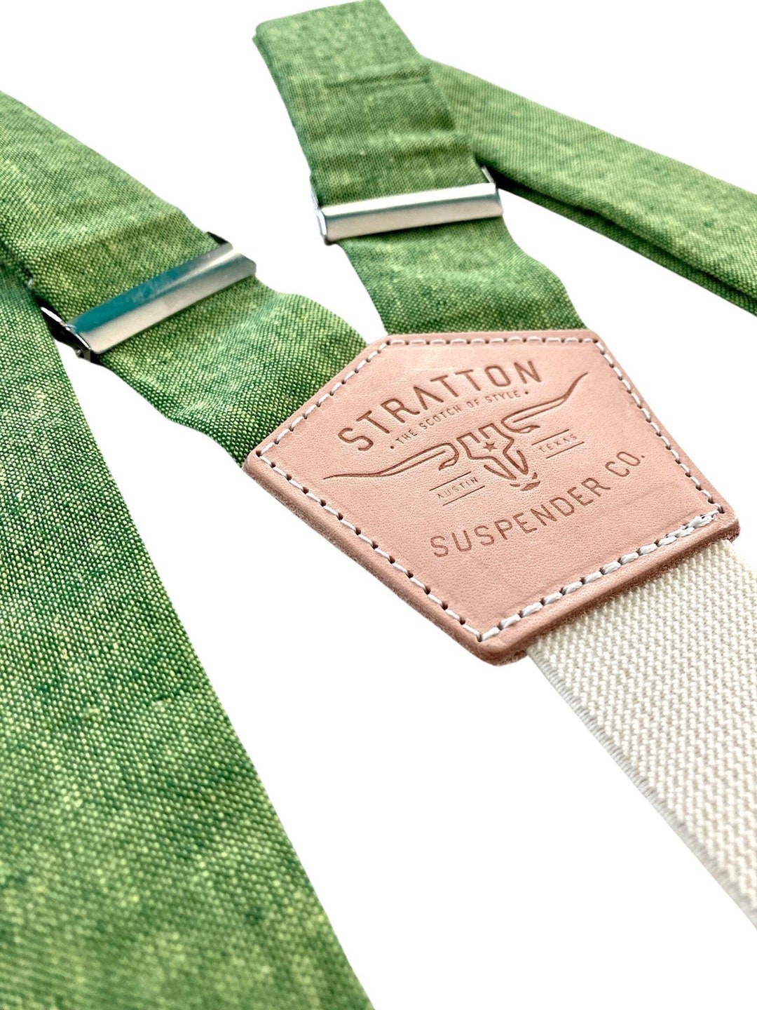 Forrest Green Linen Wedding Suspenders – A Modern Alternative to Clip ...