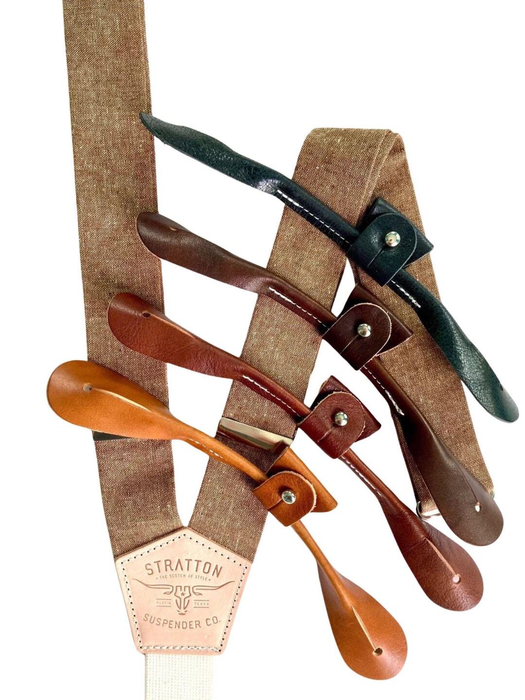 Nutmeg Linen and Leather BUTTON ON Suspenders Fall Wedding Edition by ...