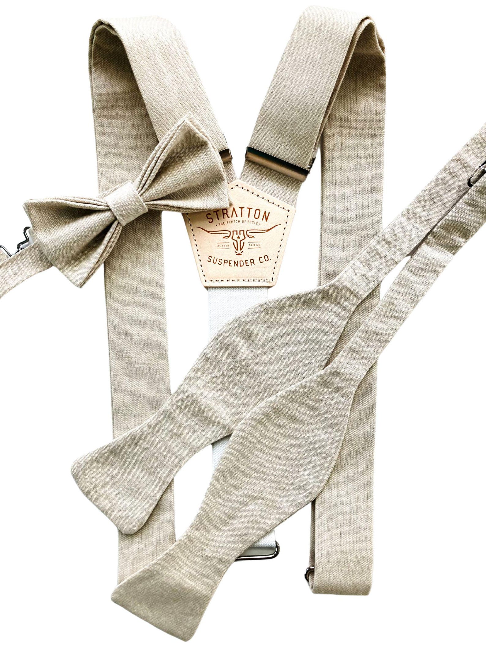 Pre-tied Linen Bow Tie – Rustic Wedding Bow Tie for Grooms & Groomsmen ...