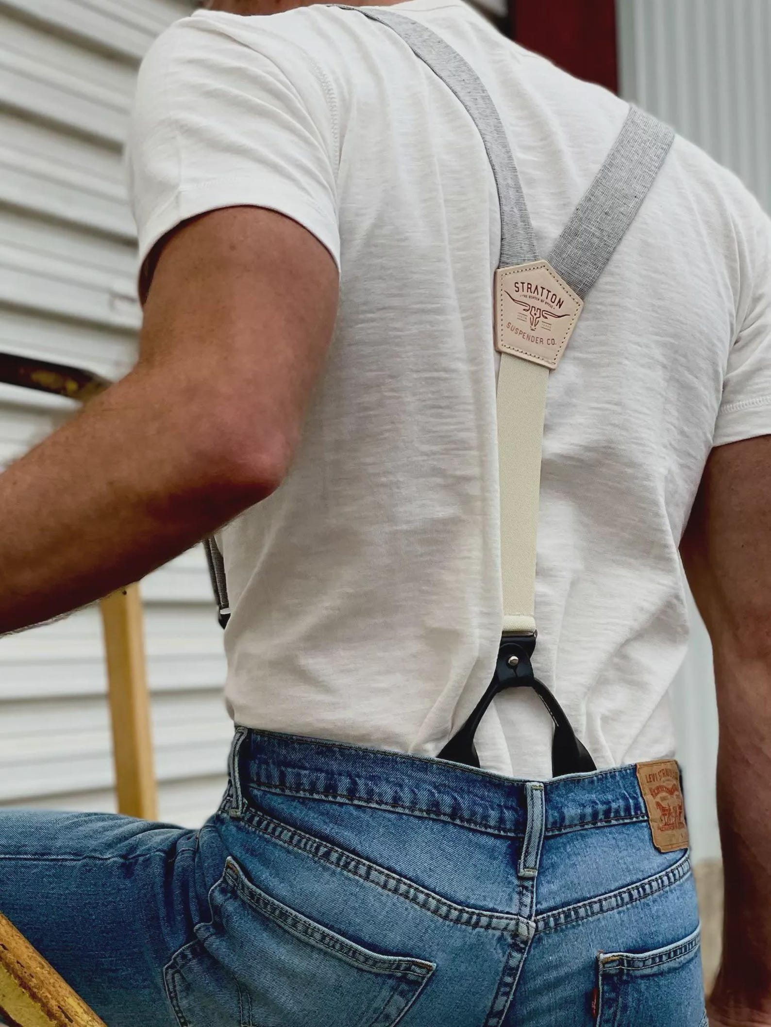 Dove Gray Linen Suspenders – Handmade Button-on Wedding Braces for ...