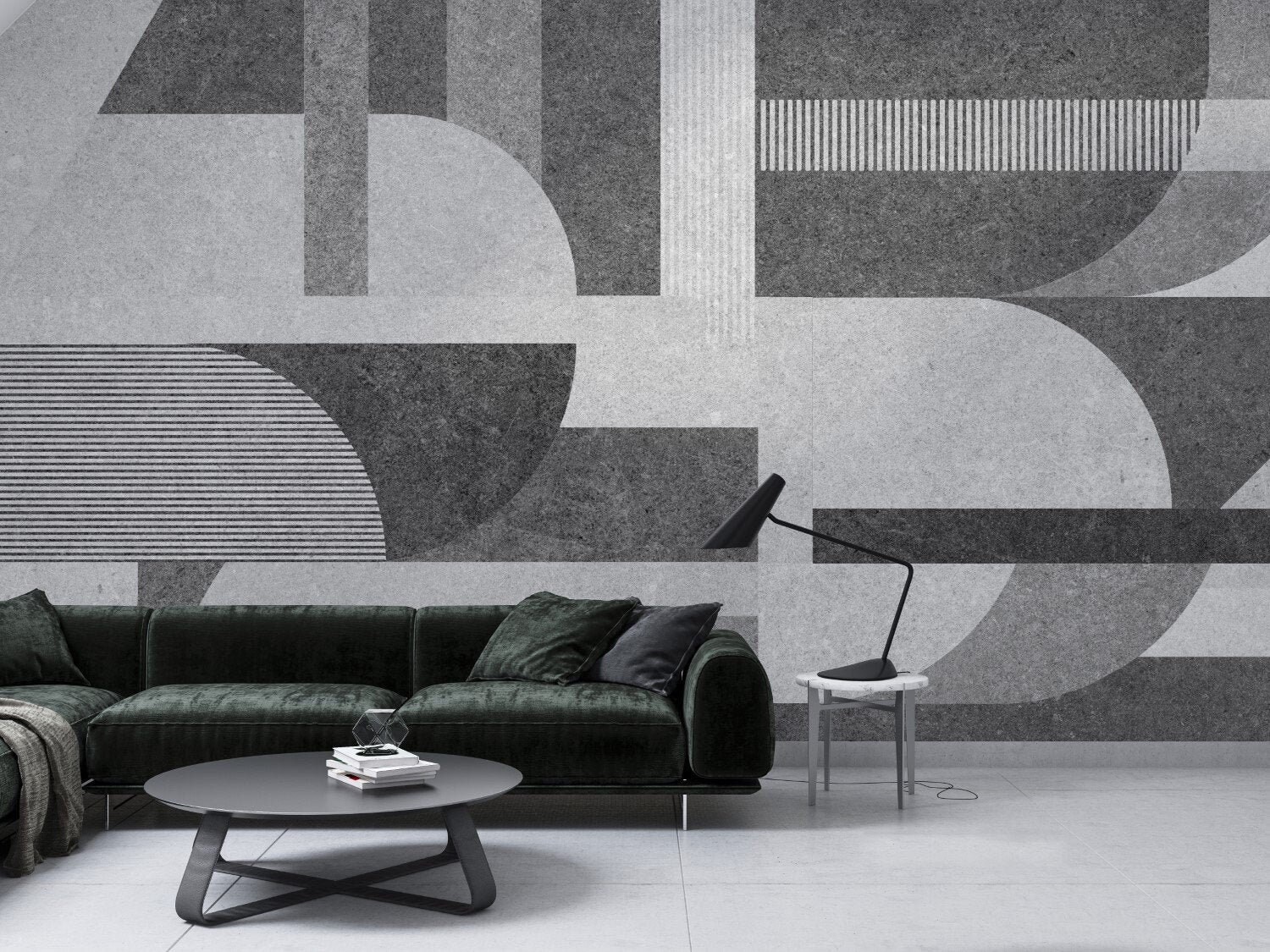 Geometric Pattern Abstract Wallpaper, Peel and Stick Mural Poster ...