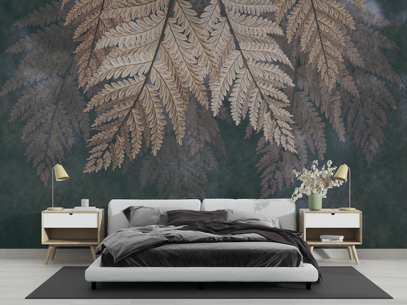 Tropical Tree Leaves Wallpaper, Bronze Leaves Wallpaper, Botanic Leafs ...