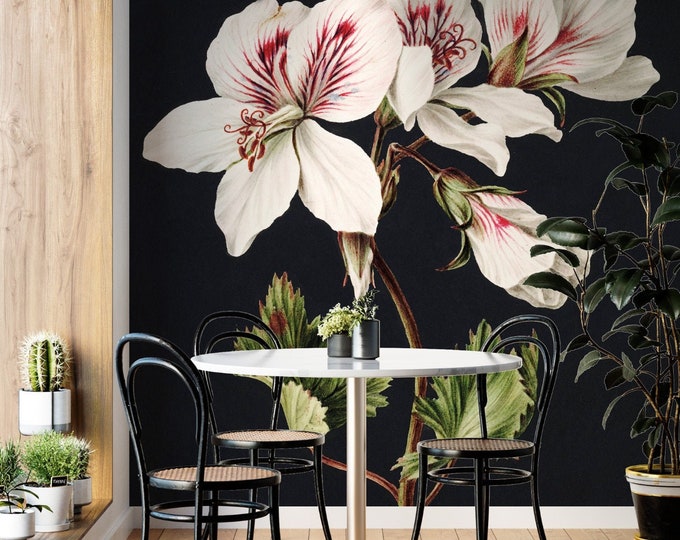 Lily Flower Decals, Peel and Stick Wallpaper, Wall Mural, Floral ...