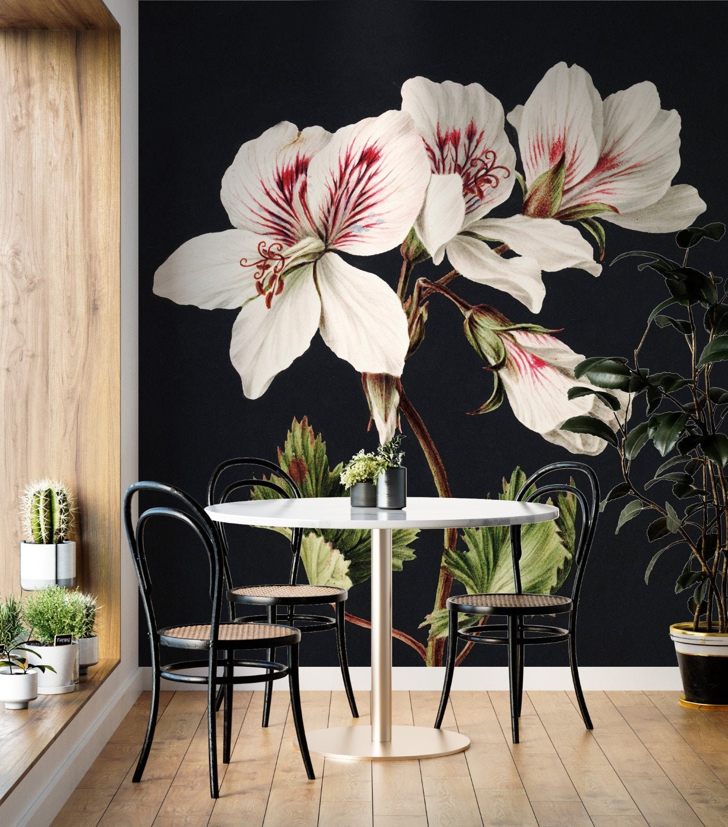 Lily Flower Decals, Peel and Stick Wallpaper, Wall Mural, Floral ...