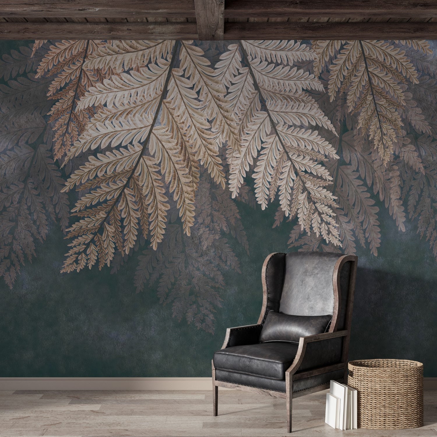 Tropical Tree Leaves Wallpaper, Bronze Leaves Wallpaper, Botanic Leafs ...