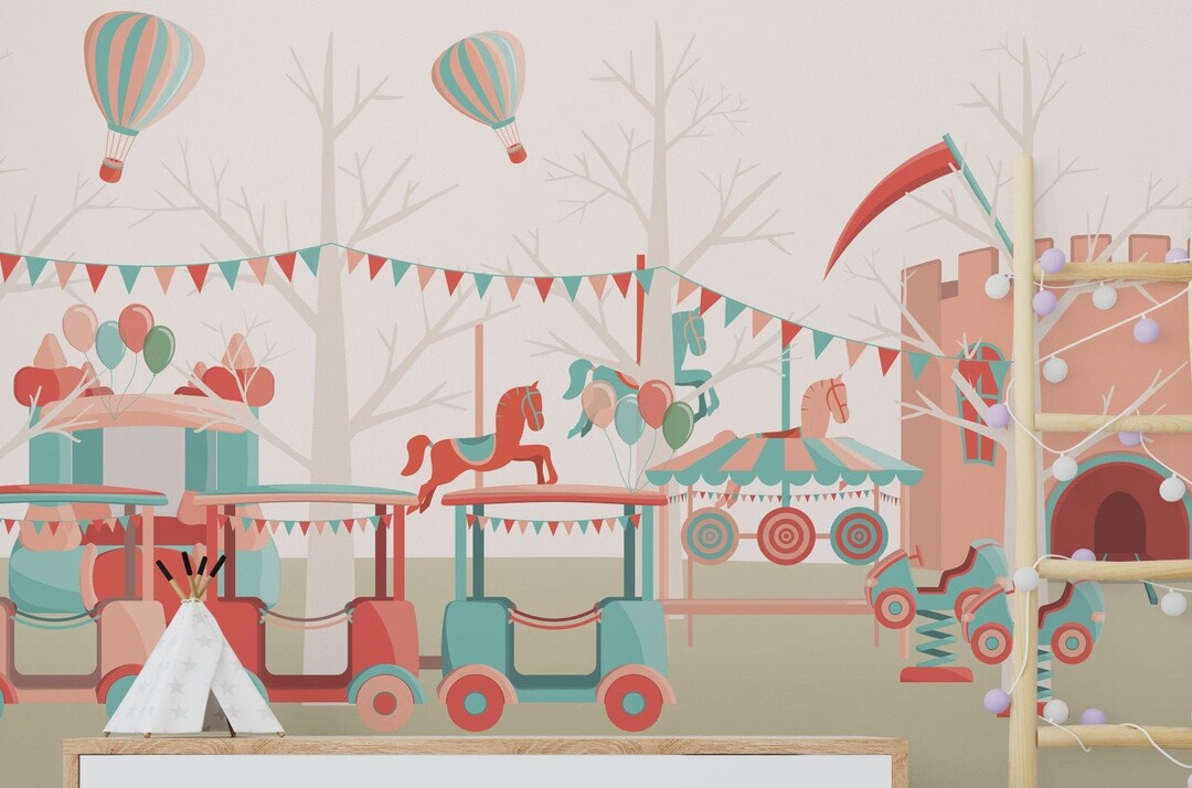 Fun Fair Park and Circus Wallpaper. Peel and Stick Wallpaper, Nursery ...