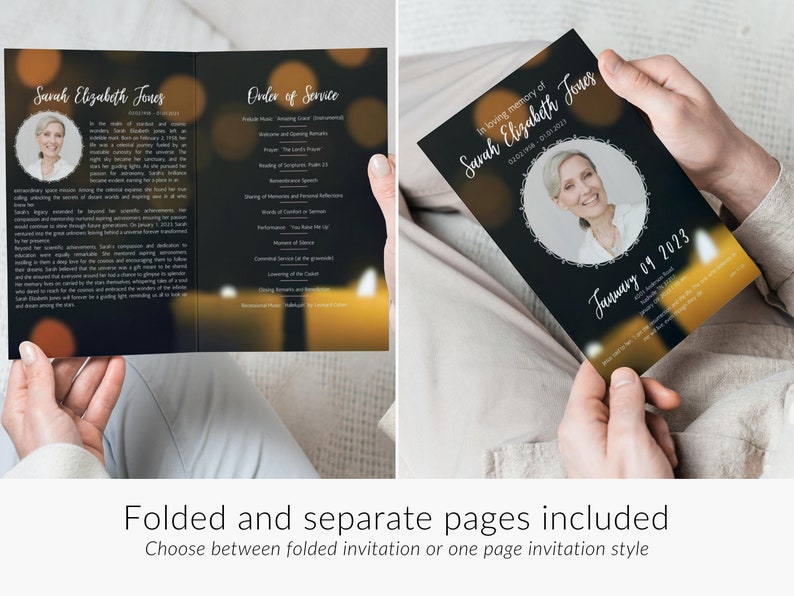 In Loving Memory Invitation Canva Template for Celebration of Life - Etsy