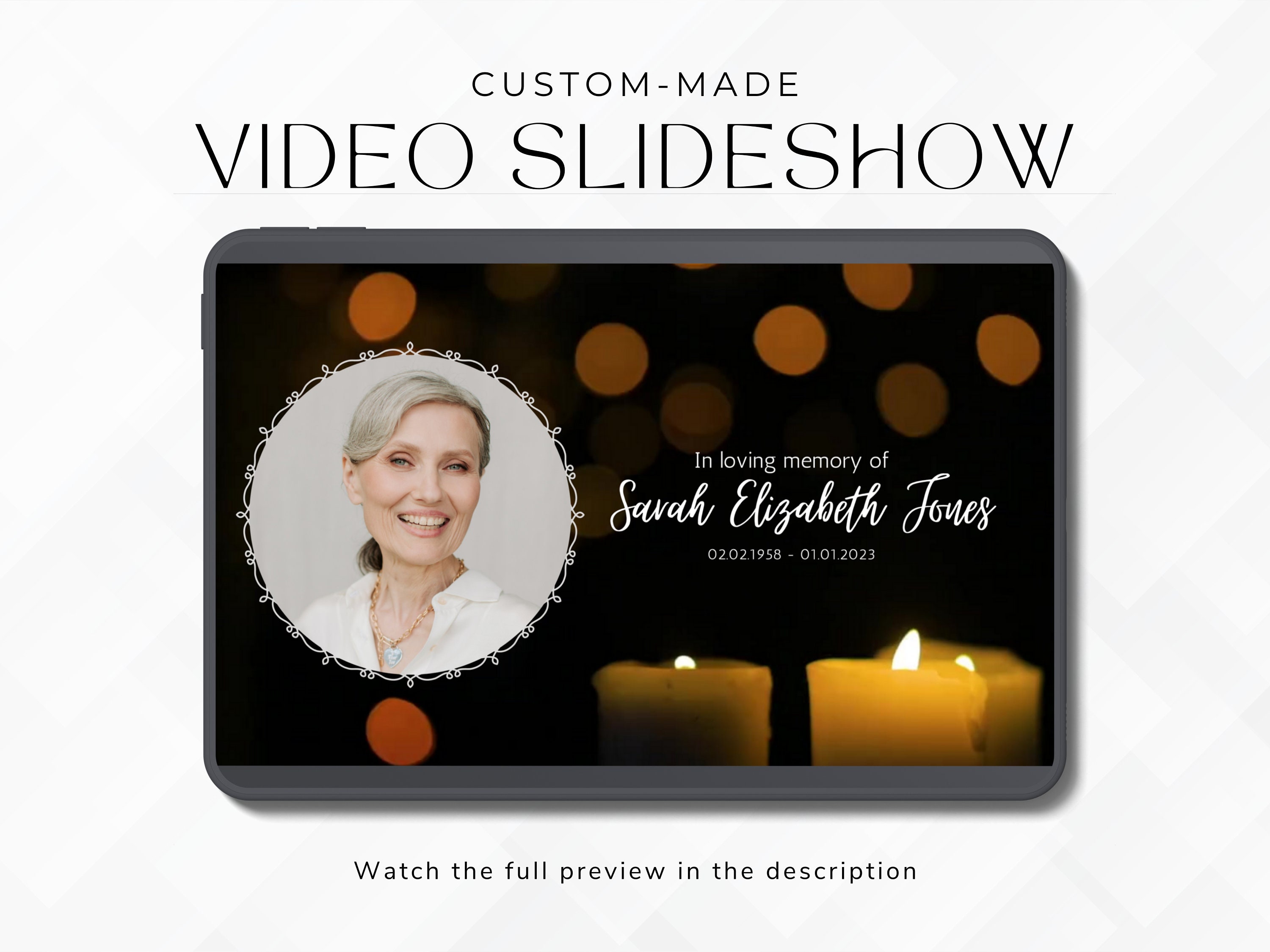 Custom-made Memorial Photo Video Slideshow With Music - Etsy