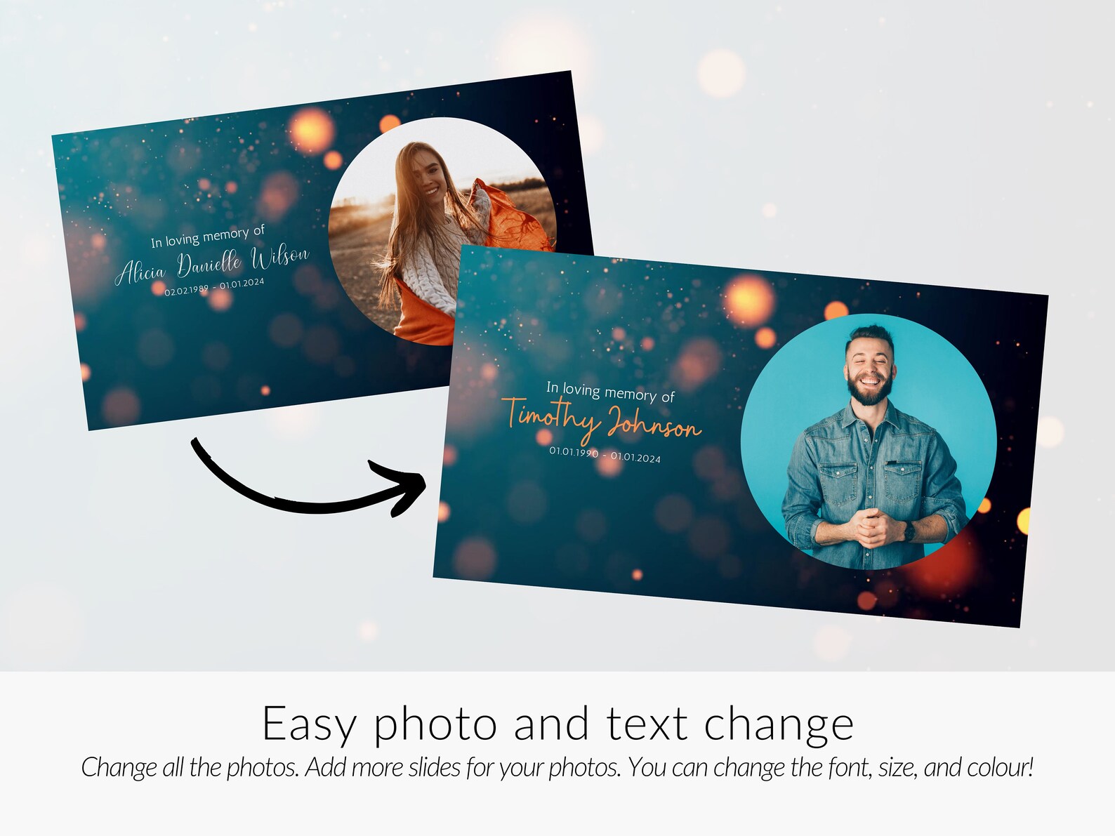 Funeral Canva Video Slideshow Template in Loving Memory for Funeral ...