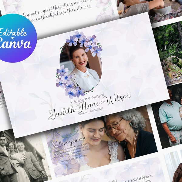 Funeral Slideshow Template Canva - Etsy
