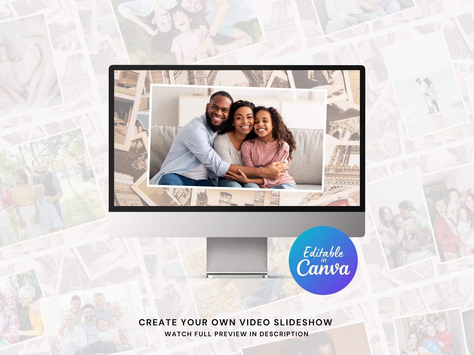 Digital Photo Album Photo Slideshow Canva Template for Family, Wedding ...