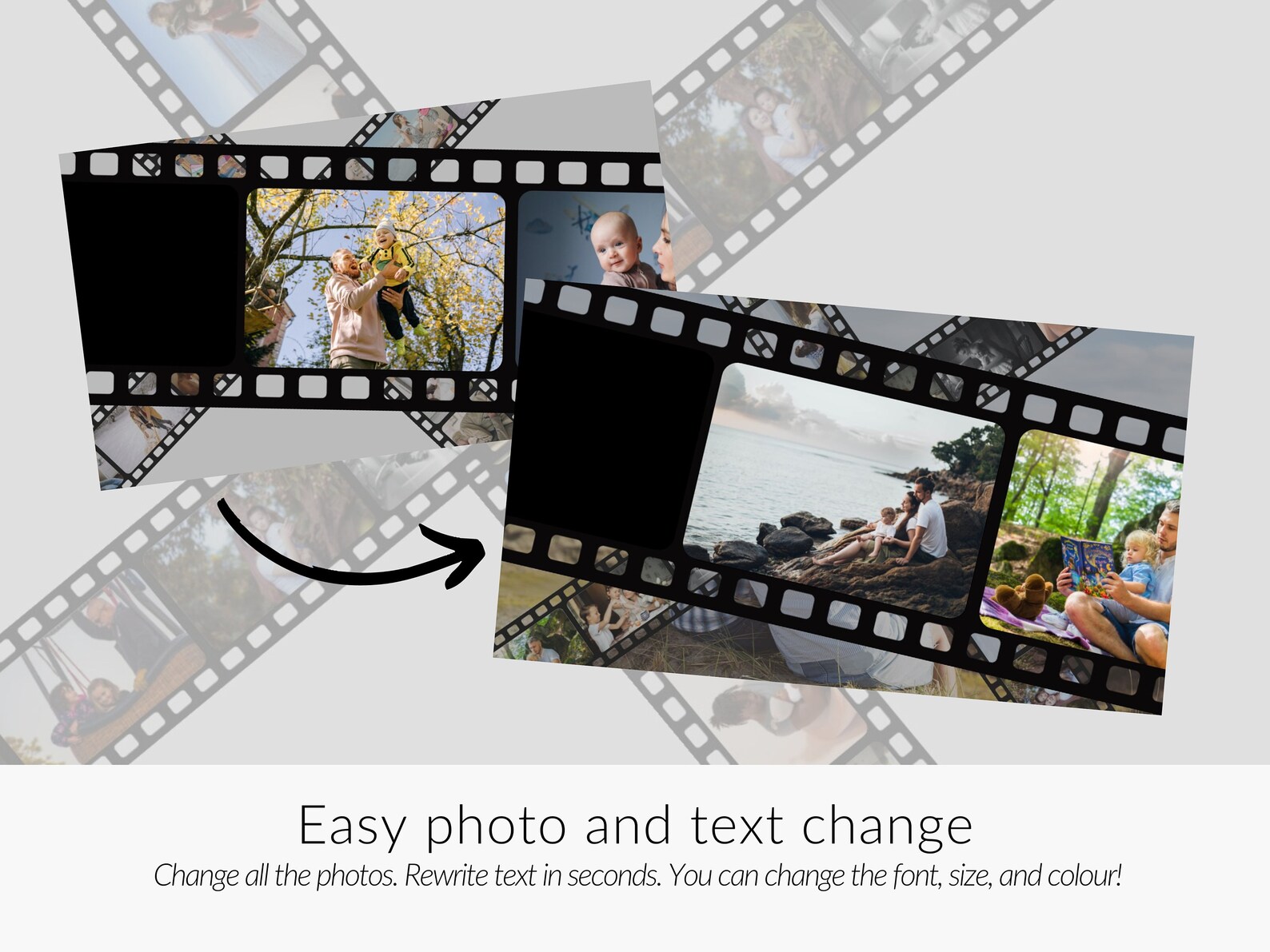 Photo Slideshow Powerpoint Template Film Roll for Birthday - Etsy Canada