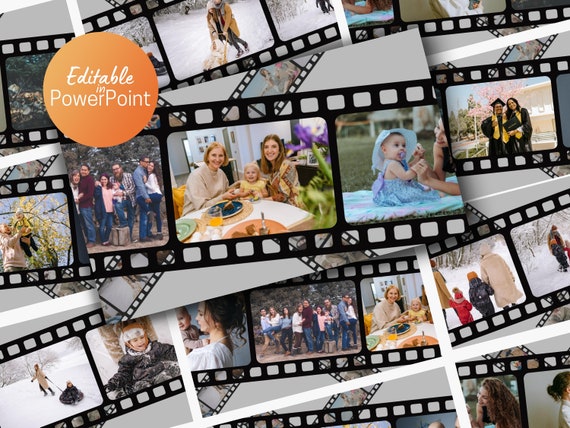 Photo Slideshow Powerpoint Template Film Roll for Birthday - Etsy