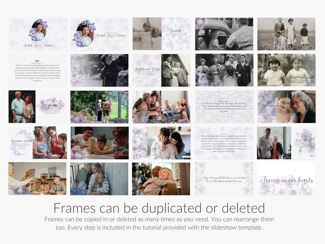 Funeral Canva Slideshow Template for Funeral, Memorial Video Slideshow ...