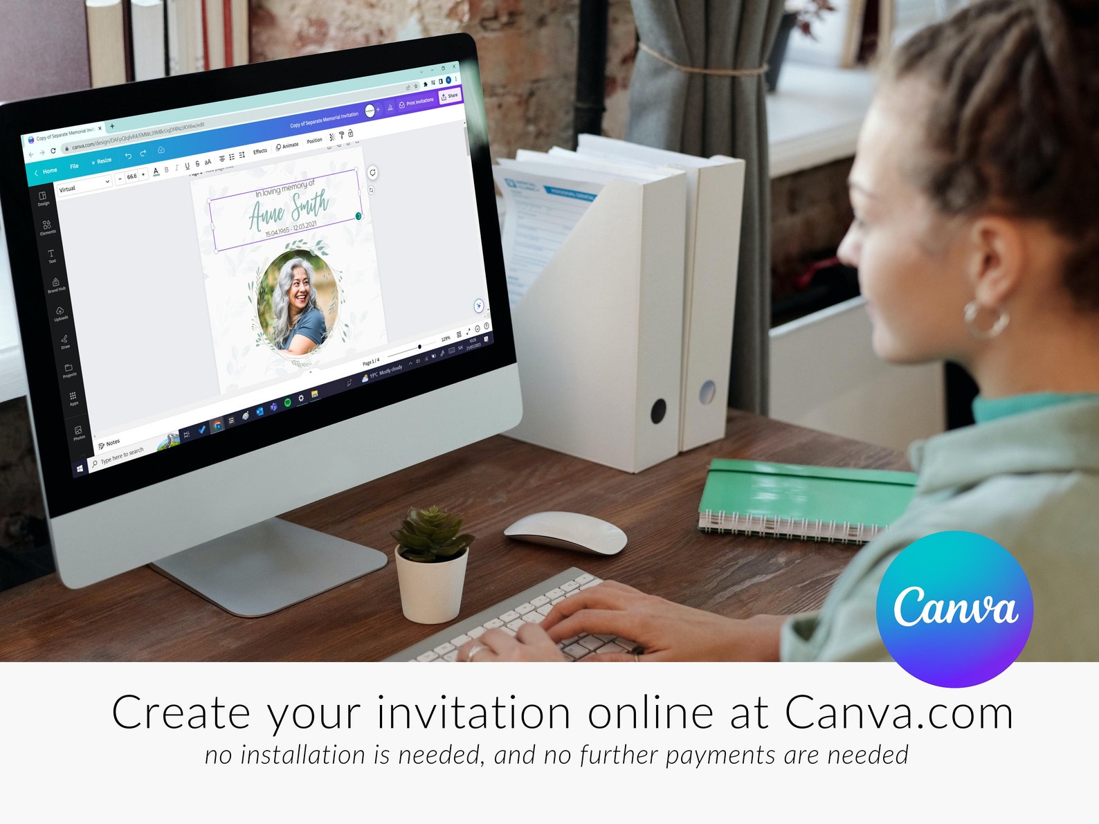 Memorial Invitation Canva Template for Celebration of Life - Etsy