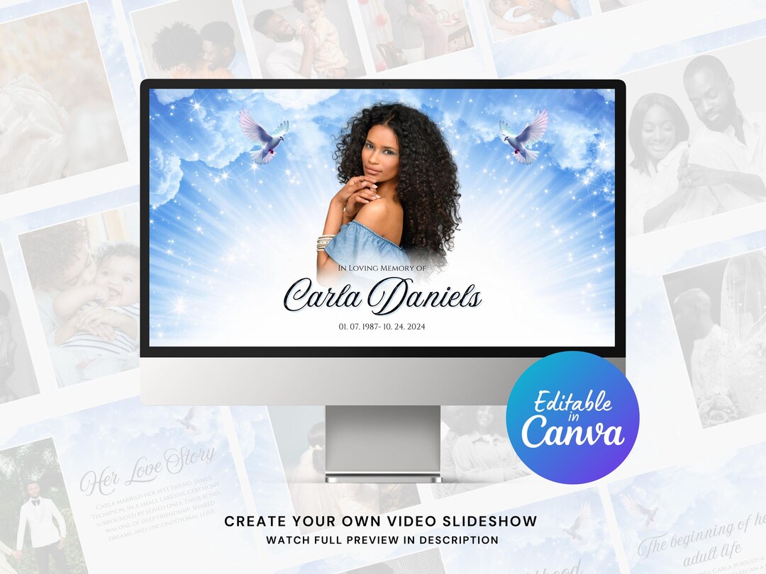 Funeral Canva Video Slideshow Template Forever in Our Hearts for ...