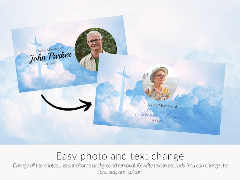 Memorial Photo Slideshow Powerpoint Template for Funeral Service in ...