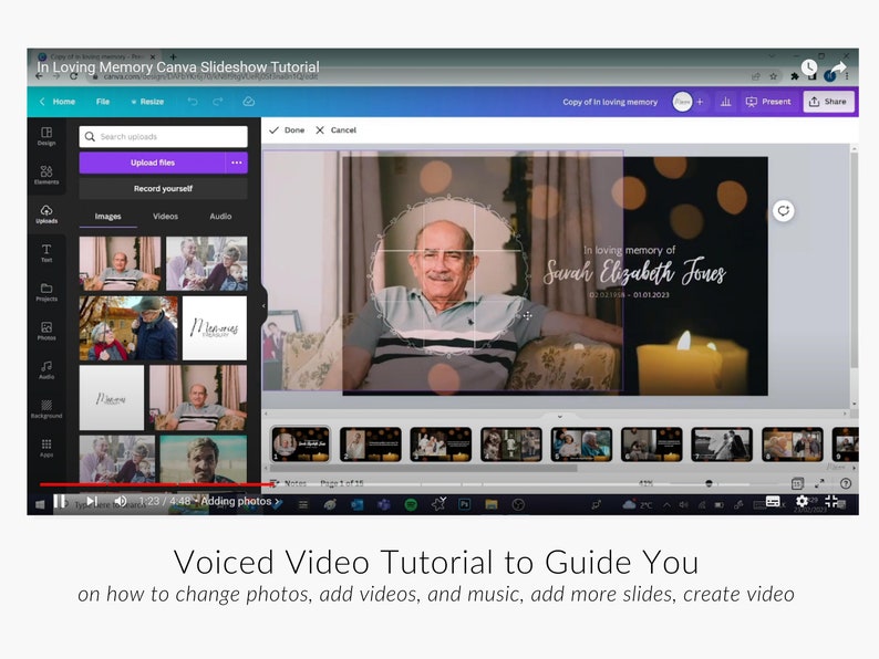 Funeral Canva Video Slideshow Template in Loving Memory for Funeral ...