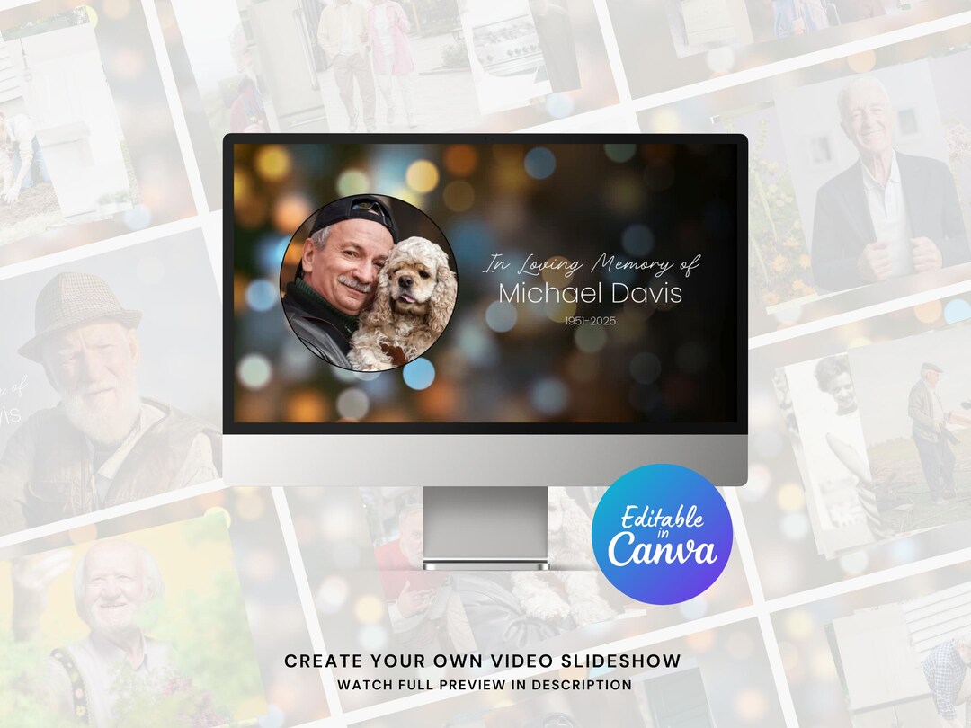 Canva Funeral Slideshow Template – in Loving Memory Video, Memorial ...