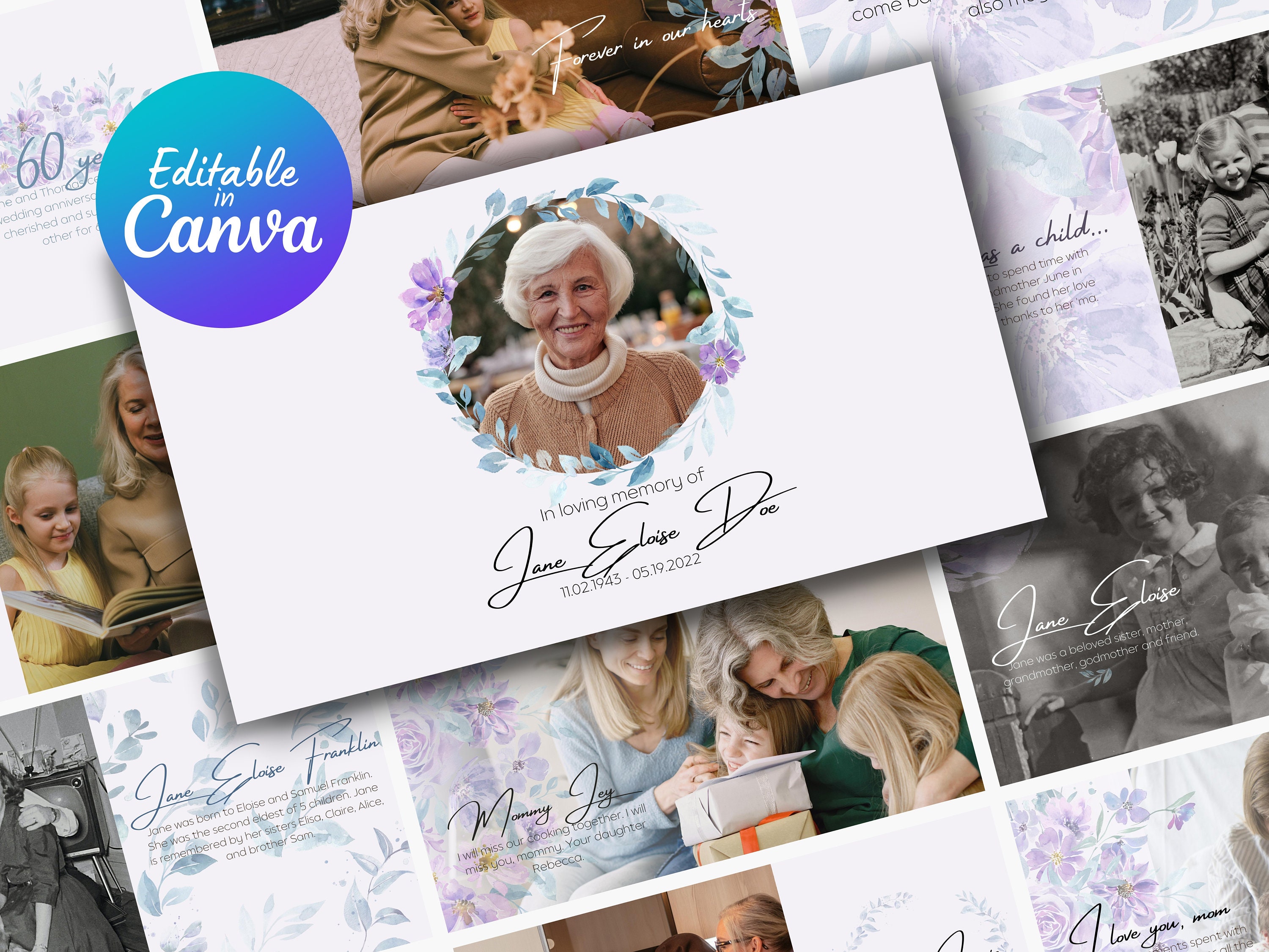 Celebration of Life Canva Template for Funeral (Instant Download) - Etsy
