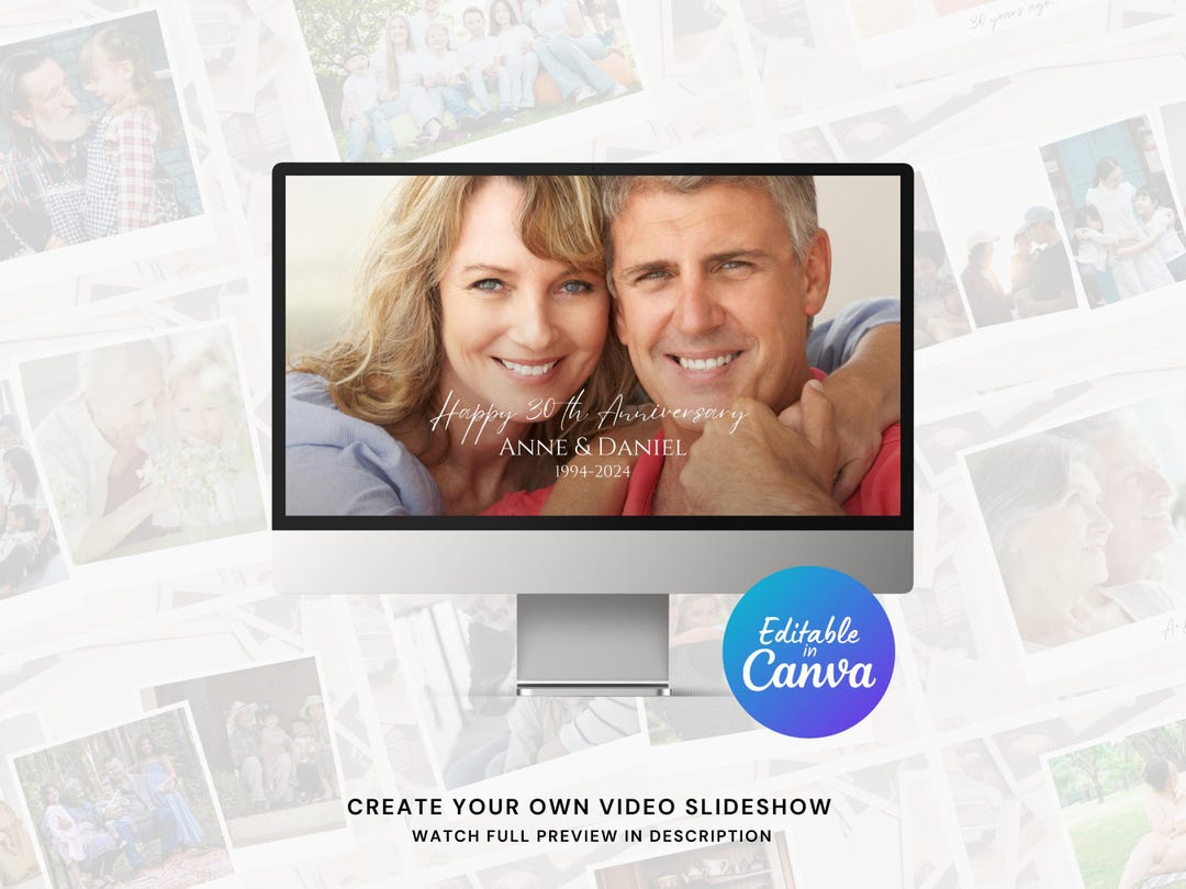 Anniversary Photo Slideshow Canva Template for Wedding Anniversary ...