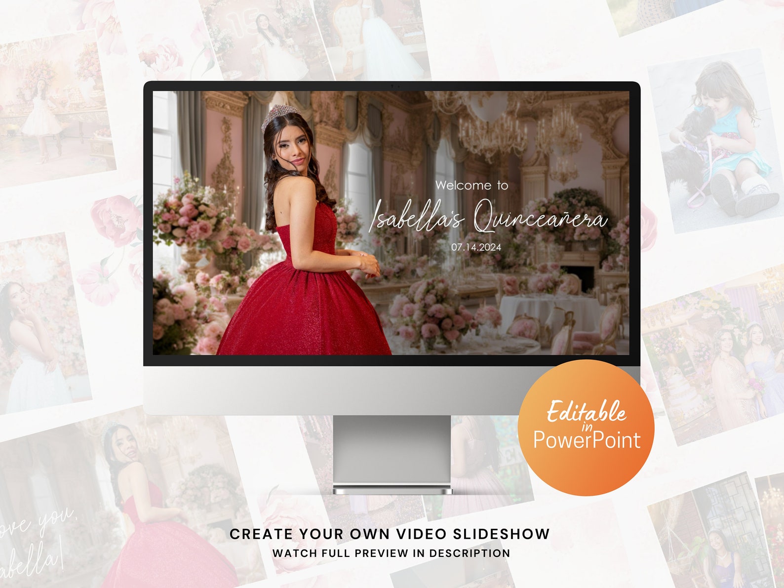 Quinceañera Photo Slideshow Powerpoint Template, Quinceañera Video With ...