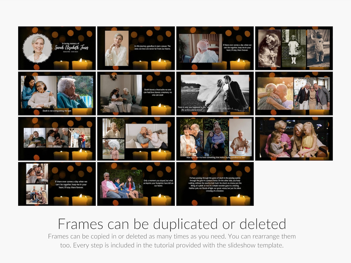 Funeral Canva Video Slideshow Template in Loving Memory for Funeral ...