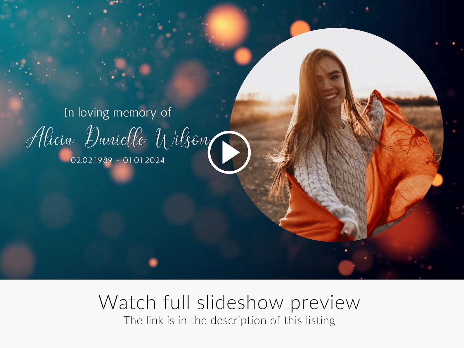 Funeral Canva Video Slideshow Template in Loving Memory for Funeral ...