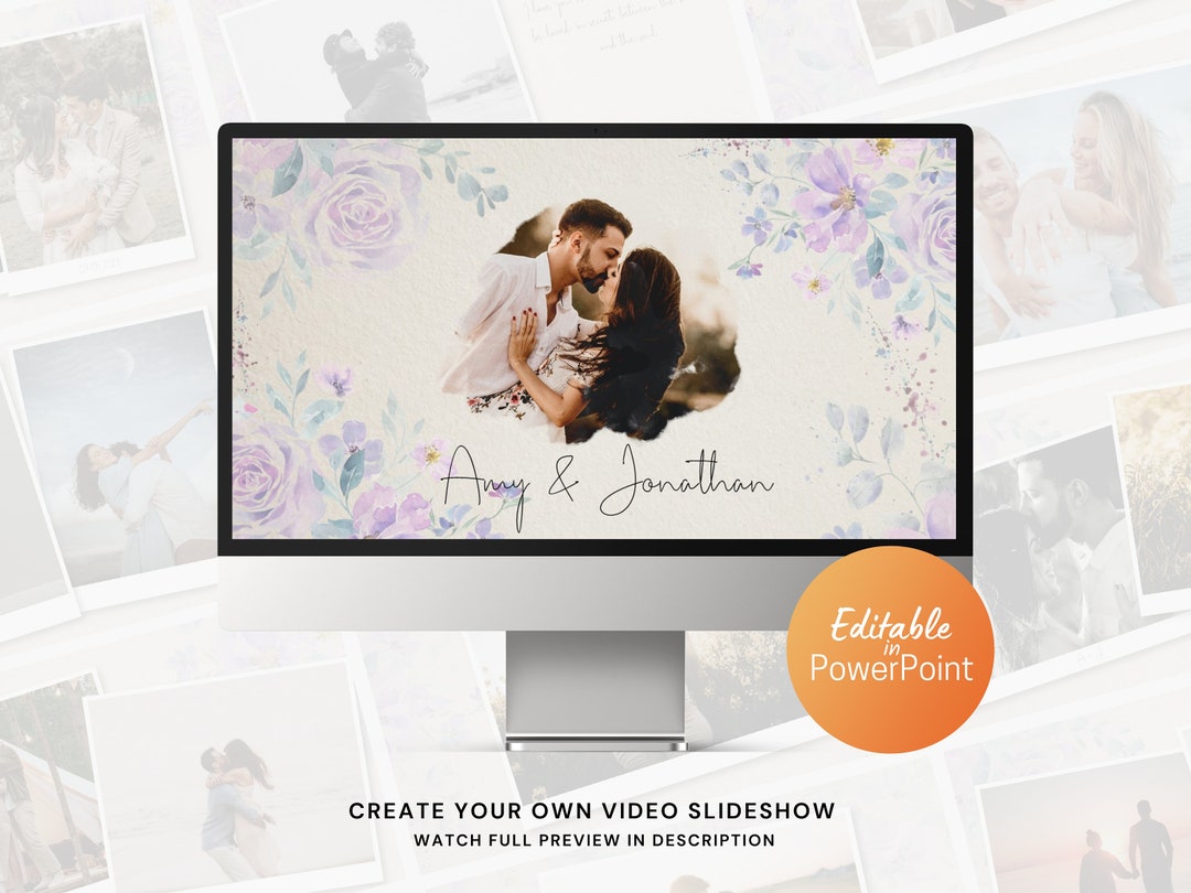 Floral Wedding Slideshow Video Powerpoint Template for Family, Wedding ...