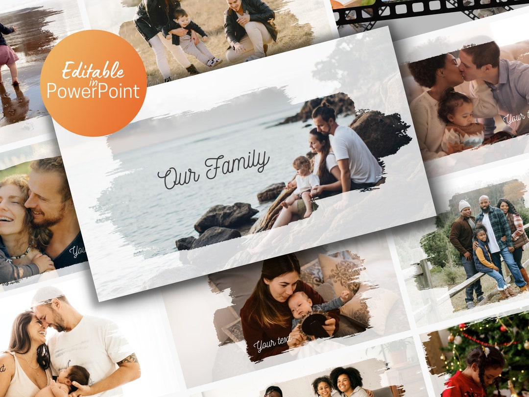 Photo Slideshow Powerpoint Template Brush Reveal for Wedding Family ...