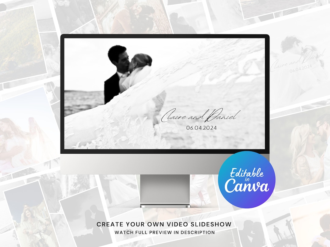 Our Love Story Wedding Canva Slideshow Template Video Photo Slideshow ...
