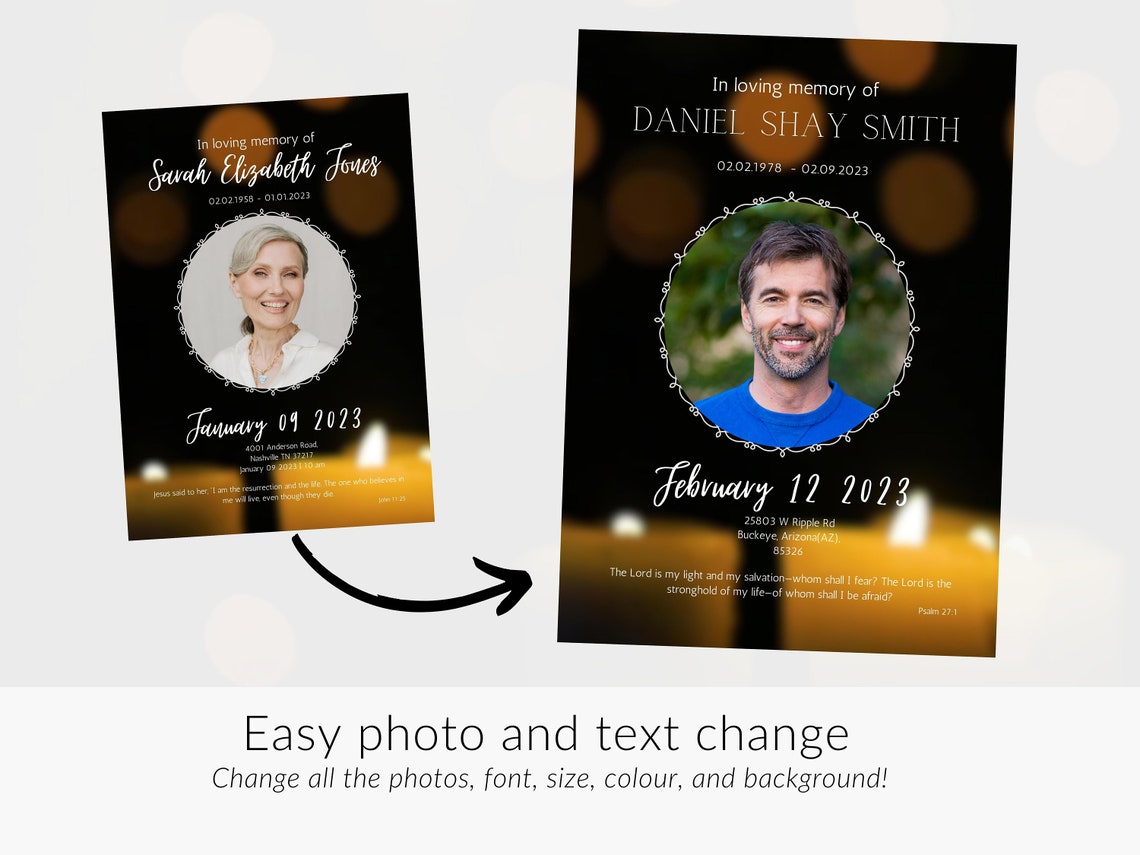 In Loving Memory Invitation Canva Template for Celebration of Life - Etsy