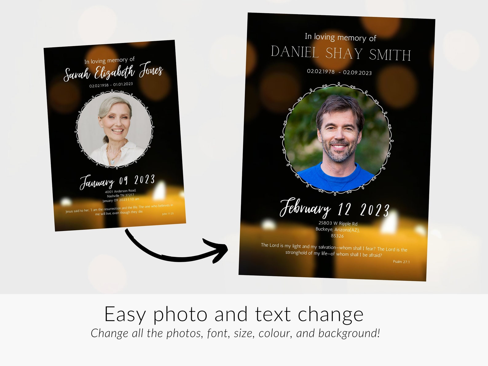 In Loving Memory Invitation Canva Template for Celebration of Life - Etsy