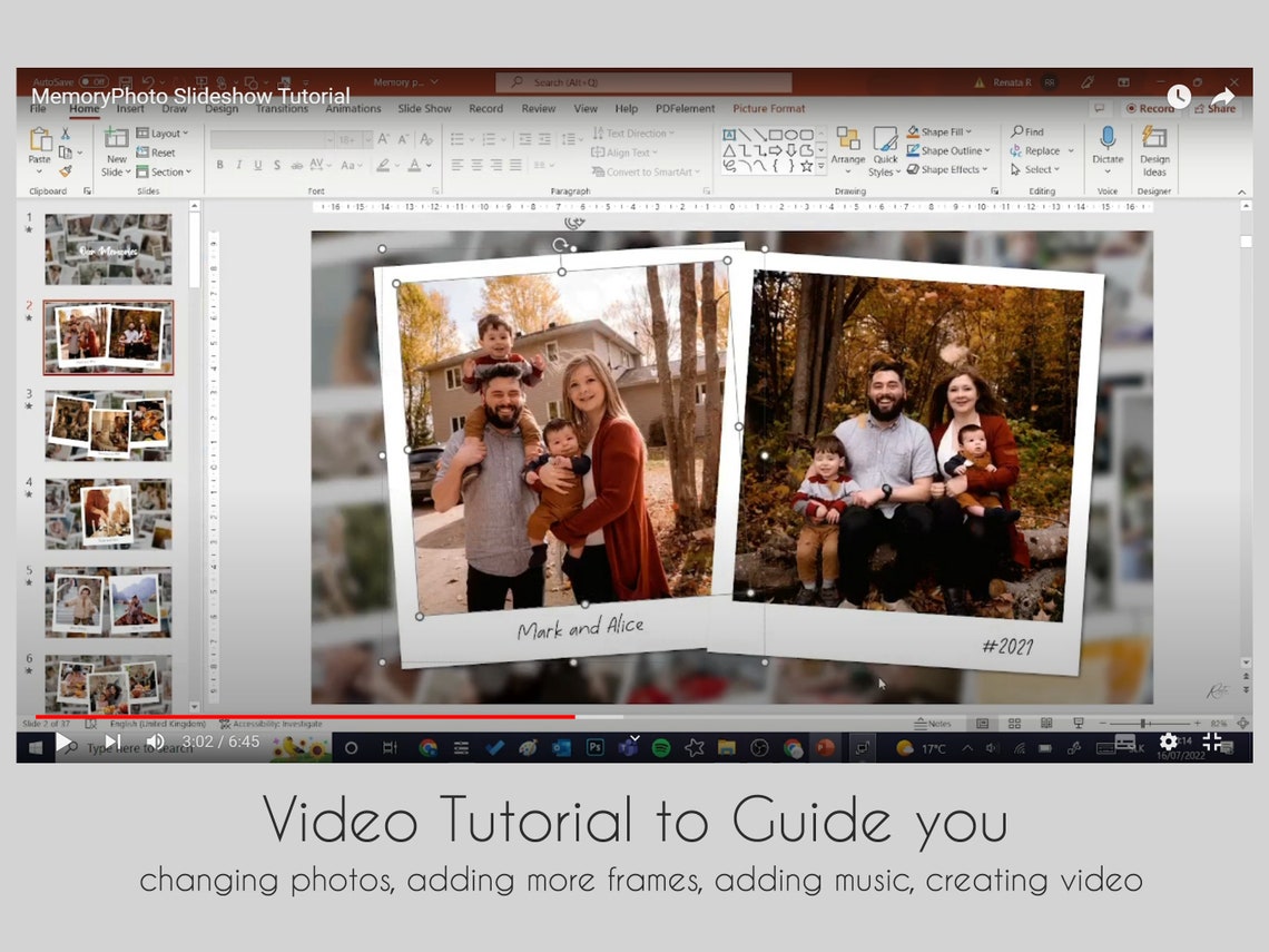 Memory Photo Slideshow Video Powerpoint Template for Family - Etsy