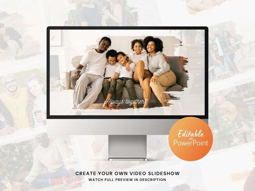 Photo Slideshow Powerpoint Template Brush Reveal for Wedding Family ...
