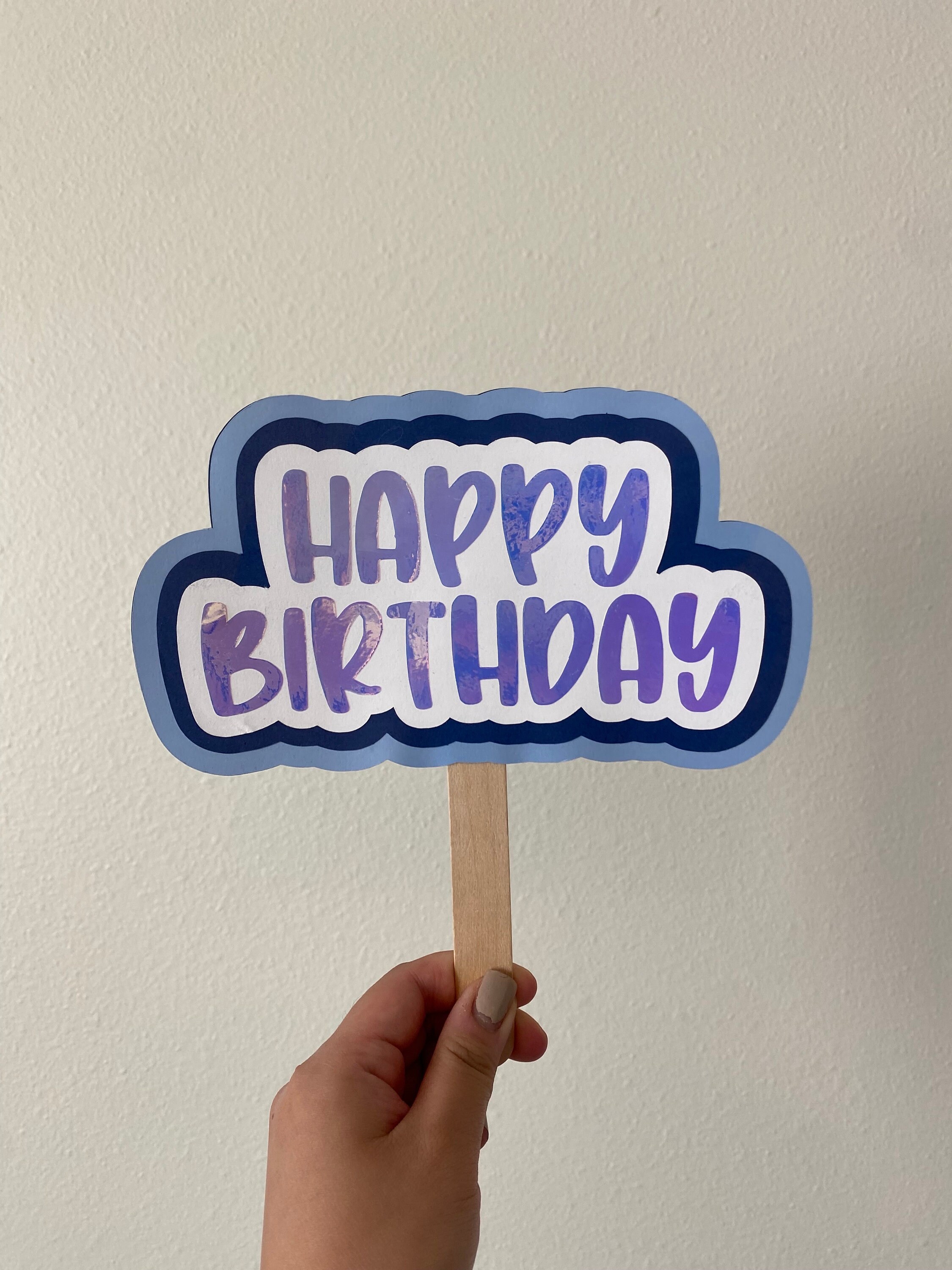 Happy Birthday Cake Topper - Etsy