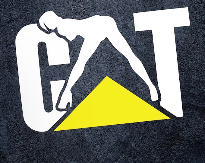 Cat Girl Decal Caterpillar Equipment Decal Cat Meme Hot Girl Decal Trucker Decal Caterpillar