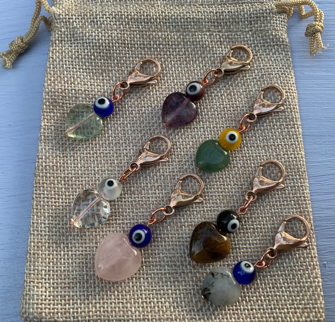 Evil Eye Pet Tag | Rose Gold Pet Tag | Pet Protection Charm | Amethyst ...