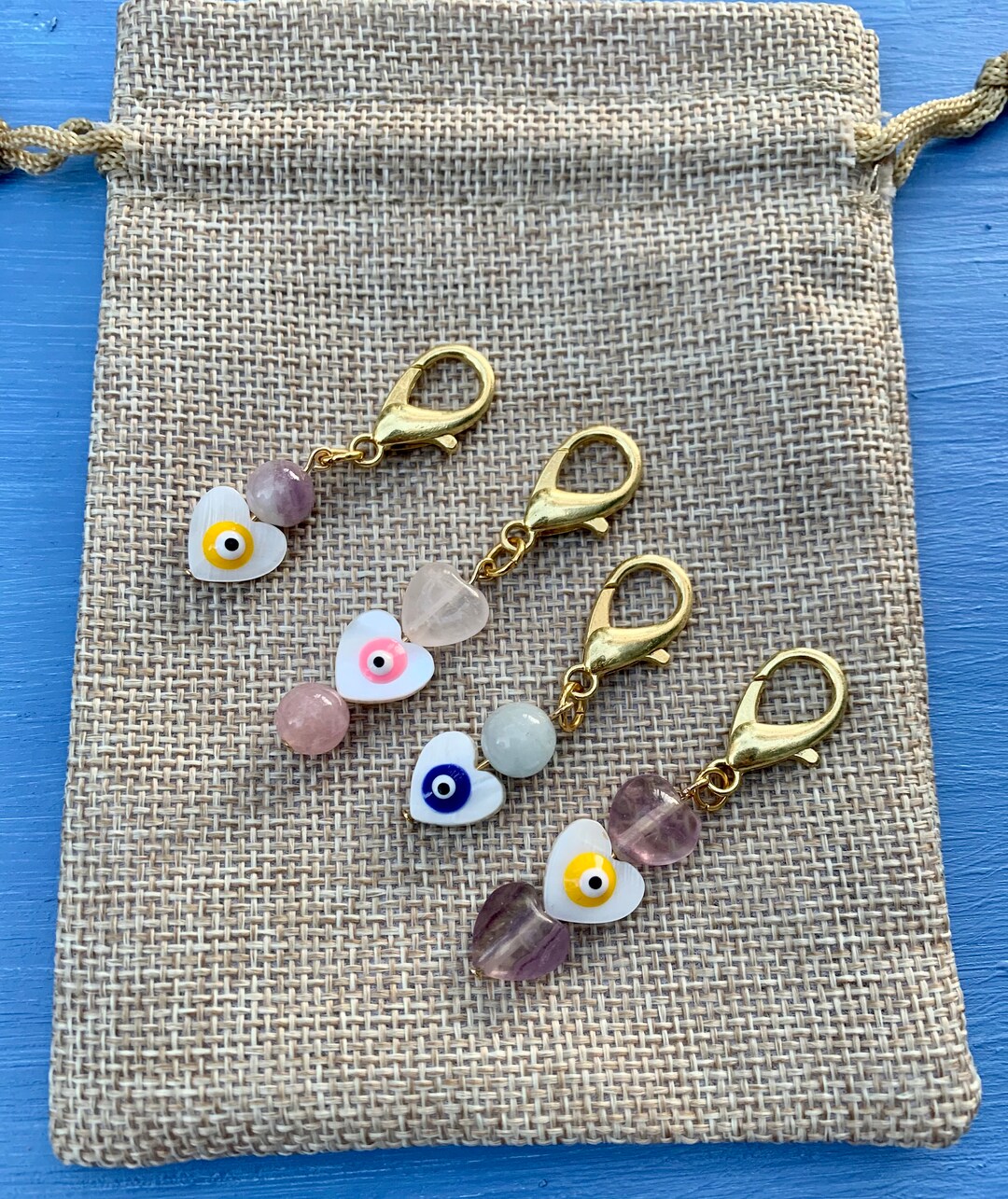 Evil Eye Pet Charm GOLD | Pet Protection Charm | Mother of Pearl Pet ...