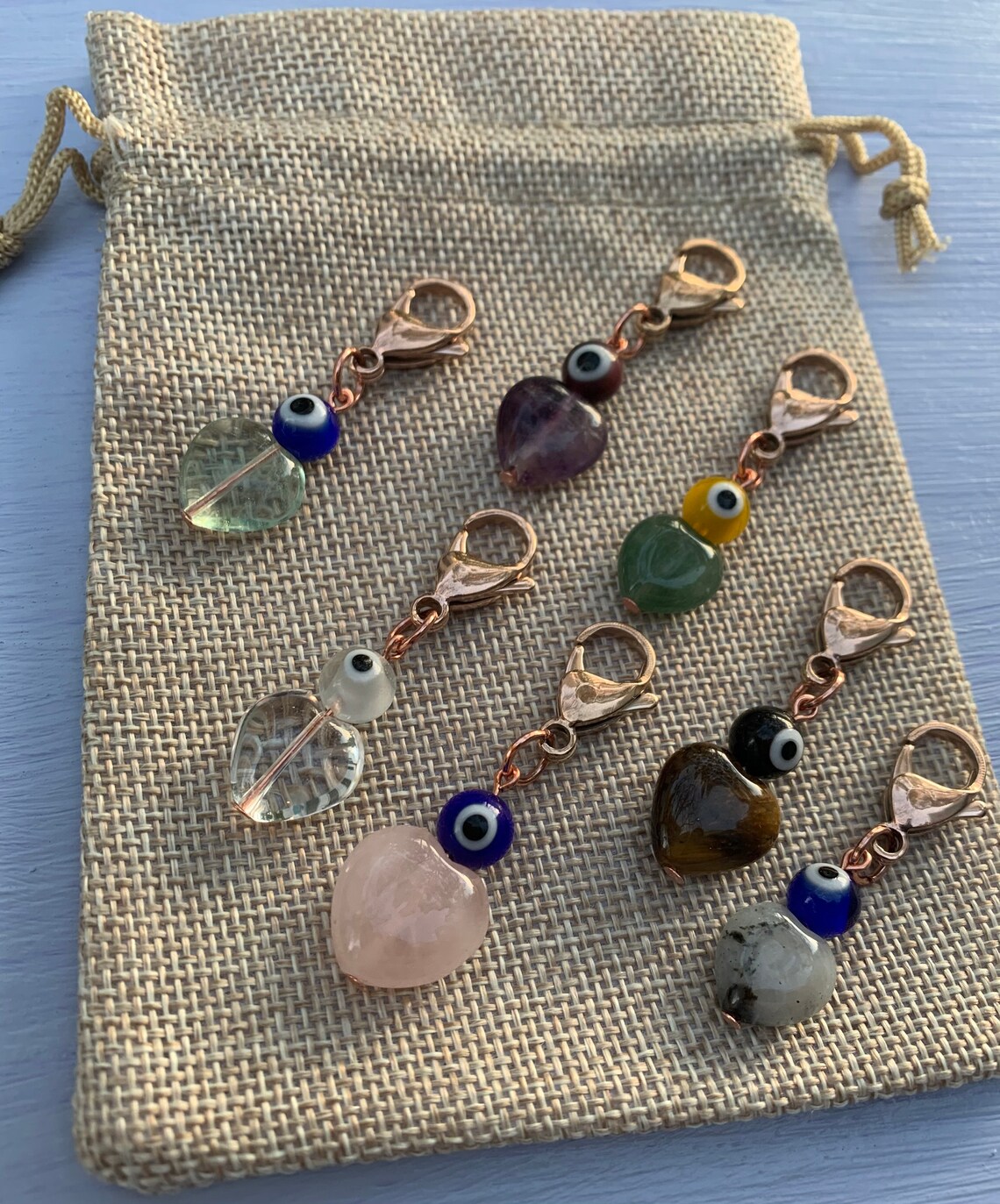 Evil Eye Pet Tag | Rose Gold Pet Tag | Pet Protection Charm | Amethyst ...