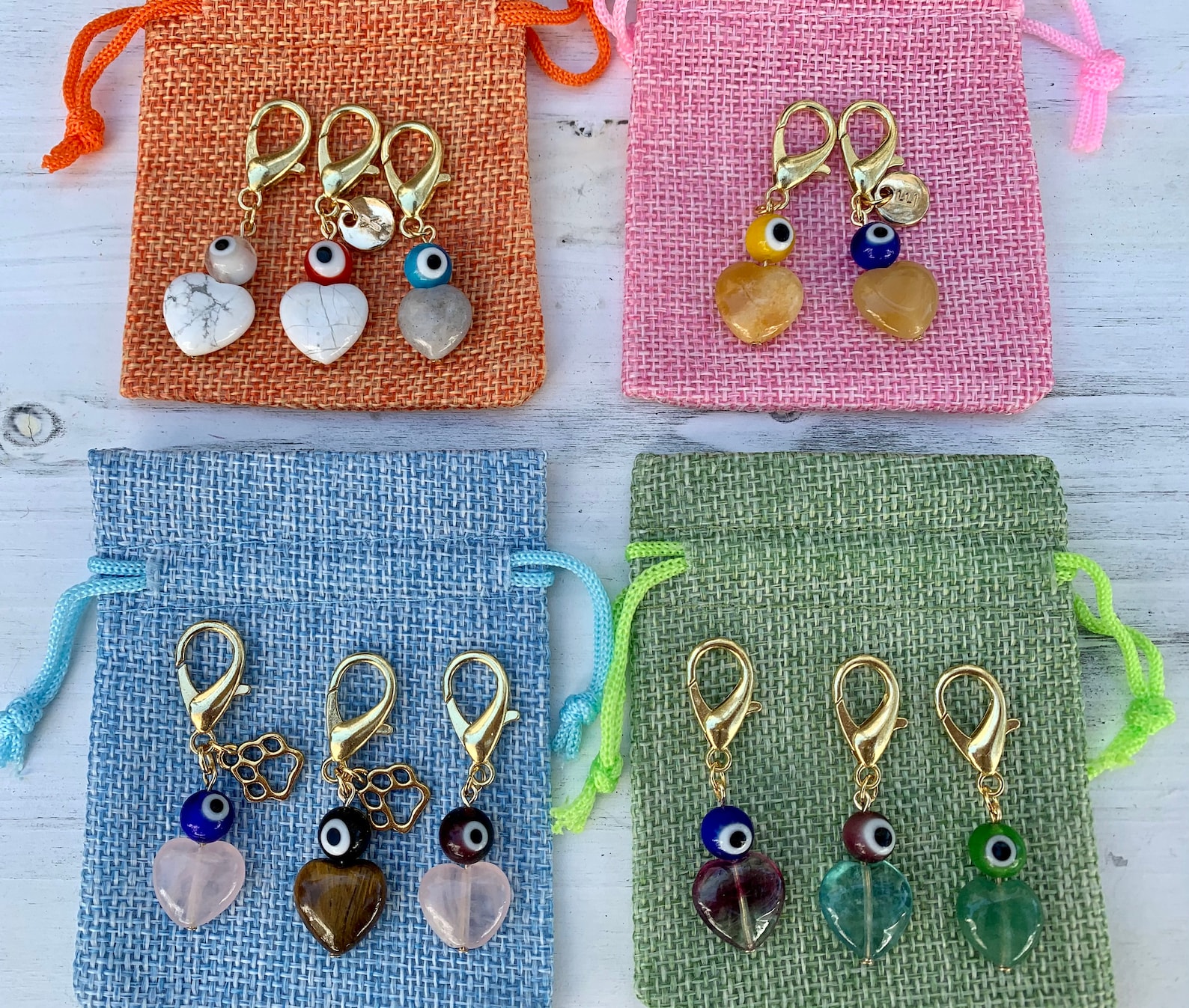 Evil Eye Pet Charm GOLD Pet Protection Charm Amethyst Pet - Etsy