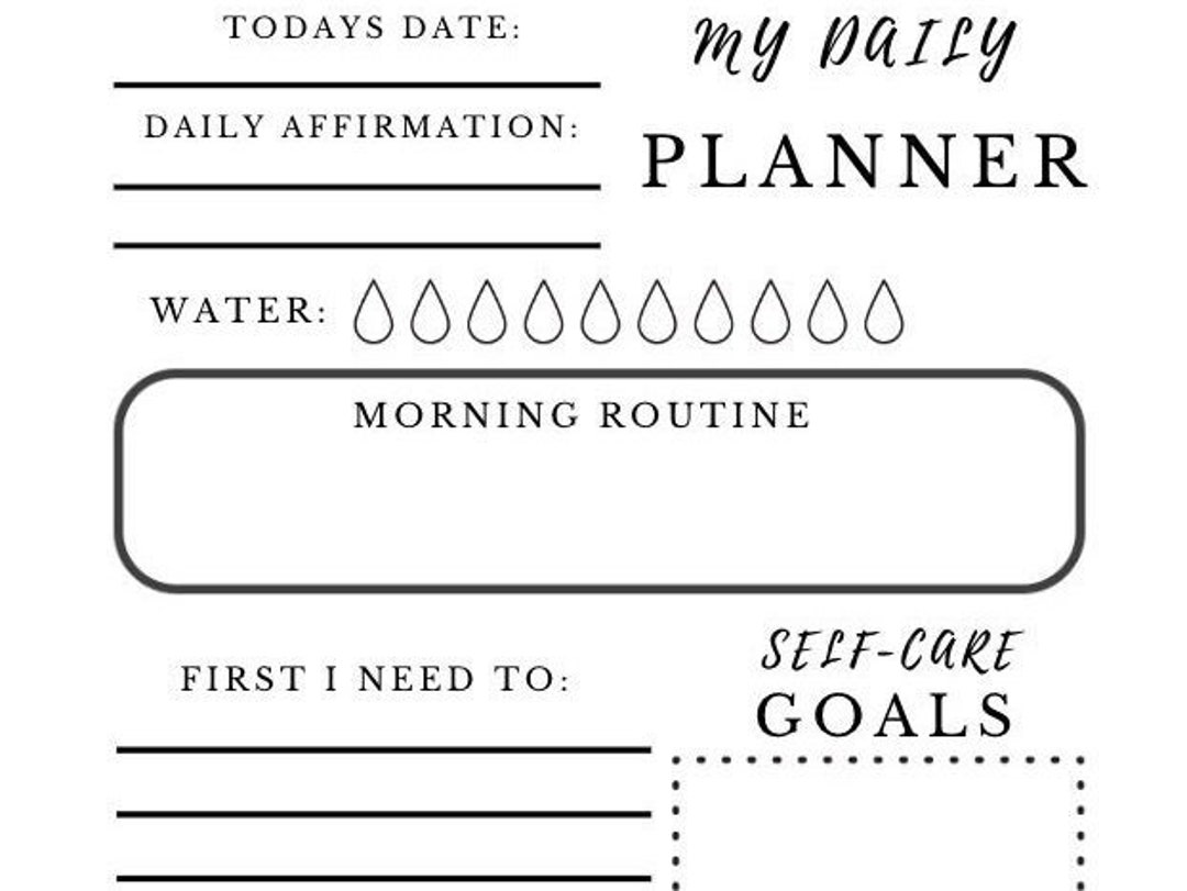 Kids Daily Planner Sheet With Morning Routine and Affirmation Help Your ...