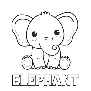 Baby Animal Coloring Pages Printable Cute Activities Lion Elephant ...