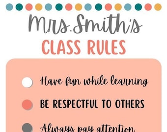 Boho Leaves Themed Classroom Rules Poster Editable Printable Canva ...