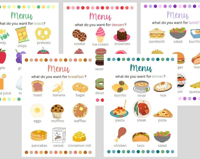 Little Menus Printables | Pretend Play Menus | Kids Breakfast, Lunch ...