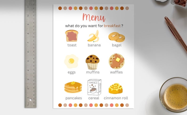 PRINTABLE Play Menus Breakfast Lunch Dinner Dessert - Etsy