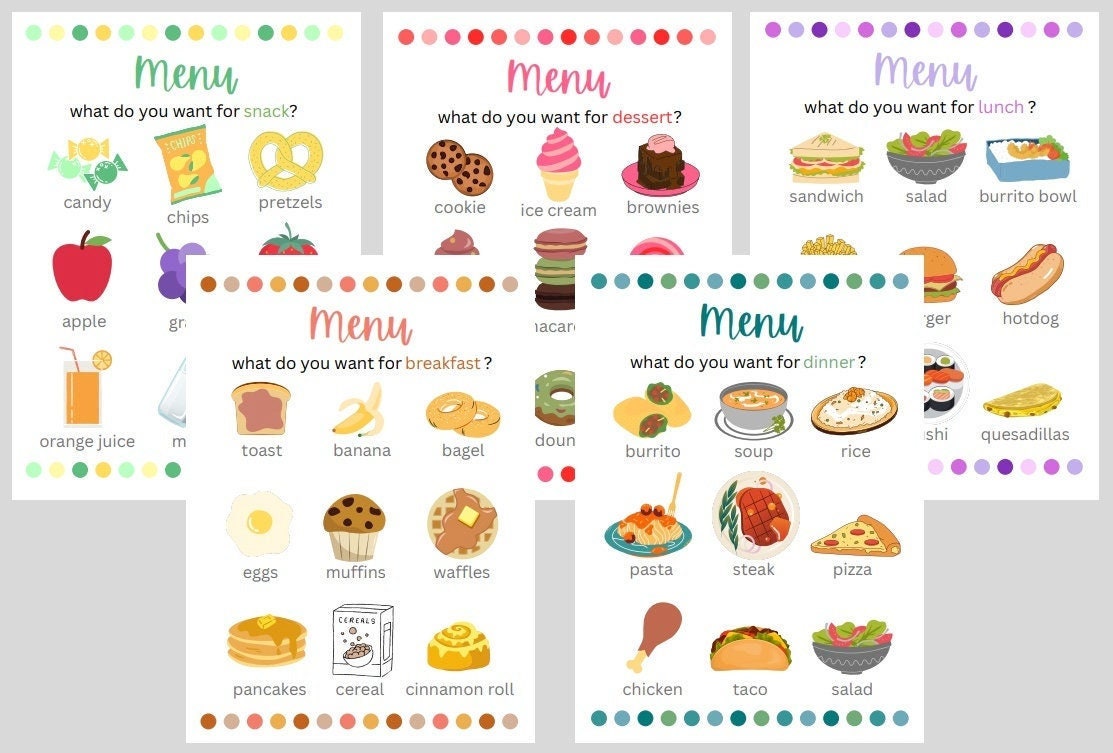 Menú Imprimible Preescolar