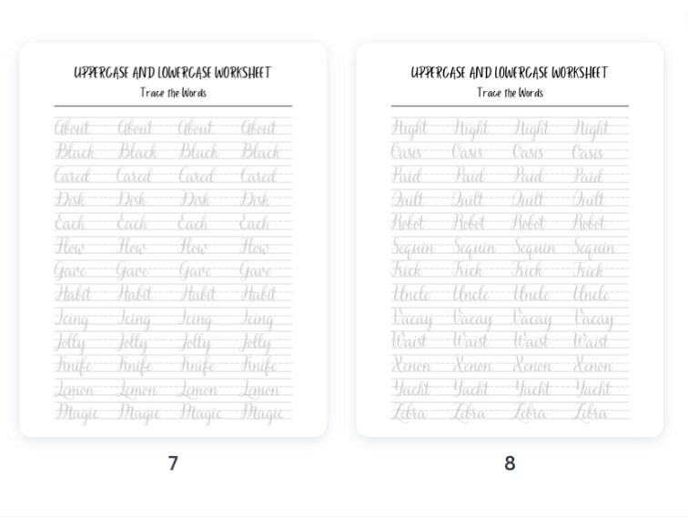 PRINTABLE Cursive Handwriting Worksheets 10 Page PDF File - Etsy