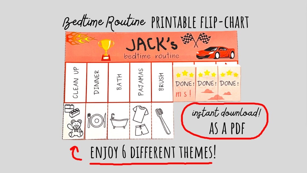 PRINTABLE Toddler Bedtime Routine, Bedtime Routine Flip Chart - Etsy